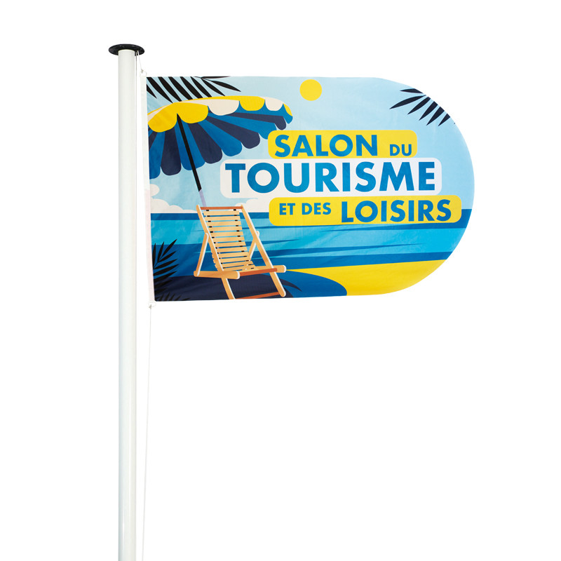 Drapeau personnalisé horizontal pour mât - Forme Arrondie | MACAP