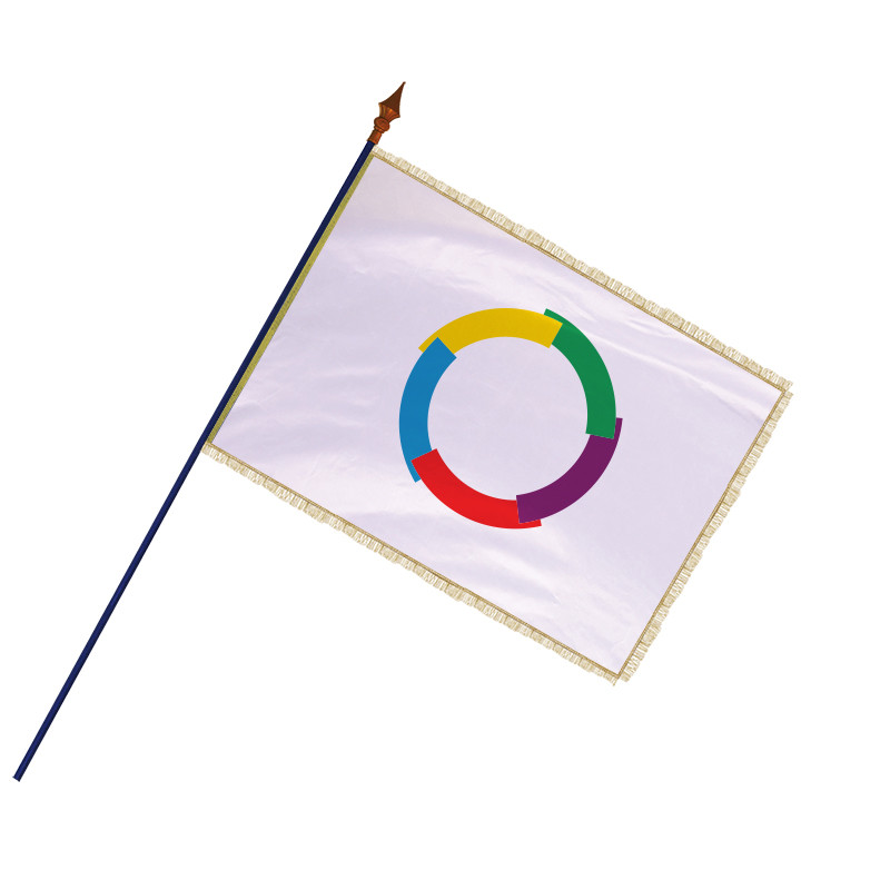 Drapeau Francophonie avec Hampe en bois officielle | MACAP