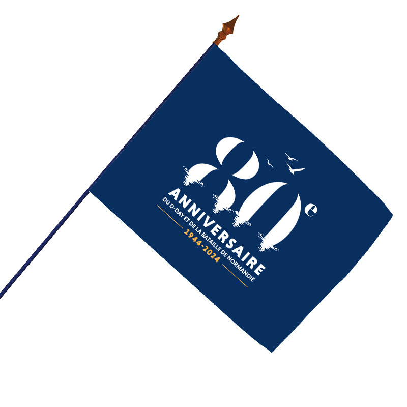 Drapeau sur Hampe + Flamme : 80 ans Débarquement | MACAP