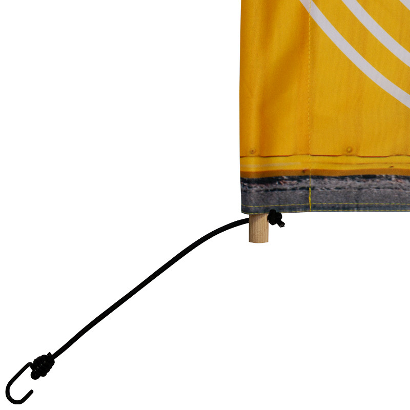 Banderole intissé & textile personnalisée tourillons bois - MACAP