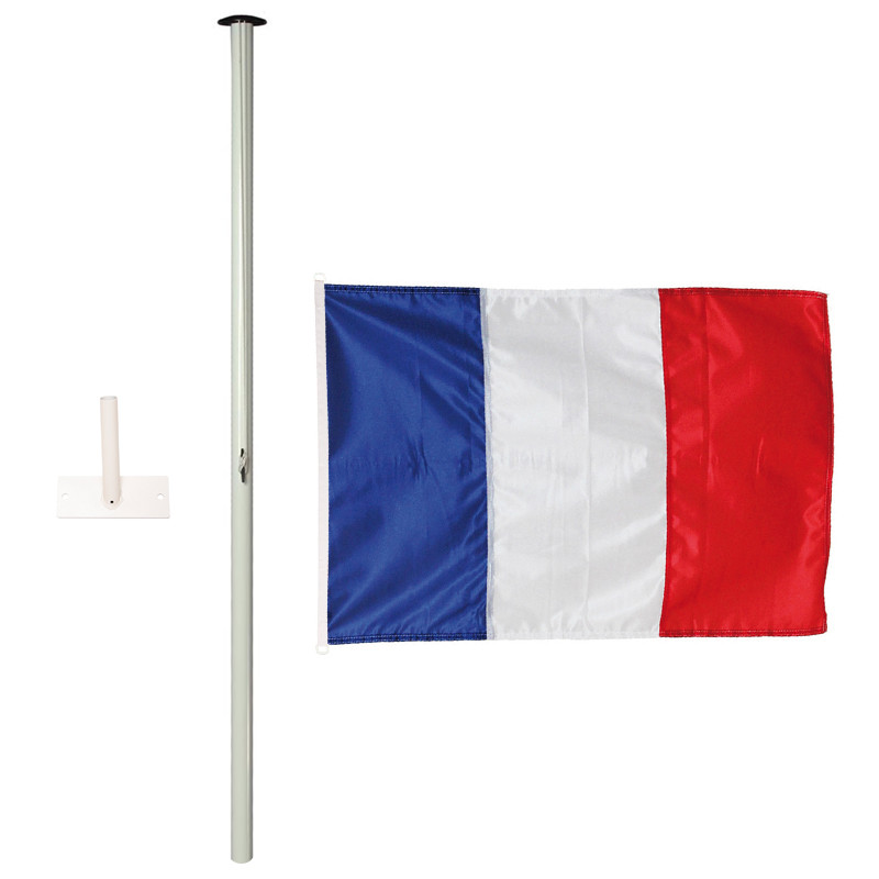 Drapeau France ou UE + Mât de façade + Fixation | MACAP